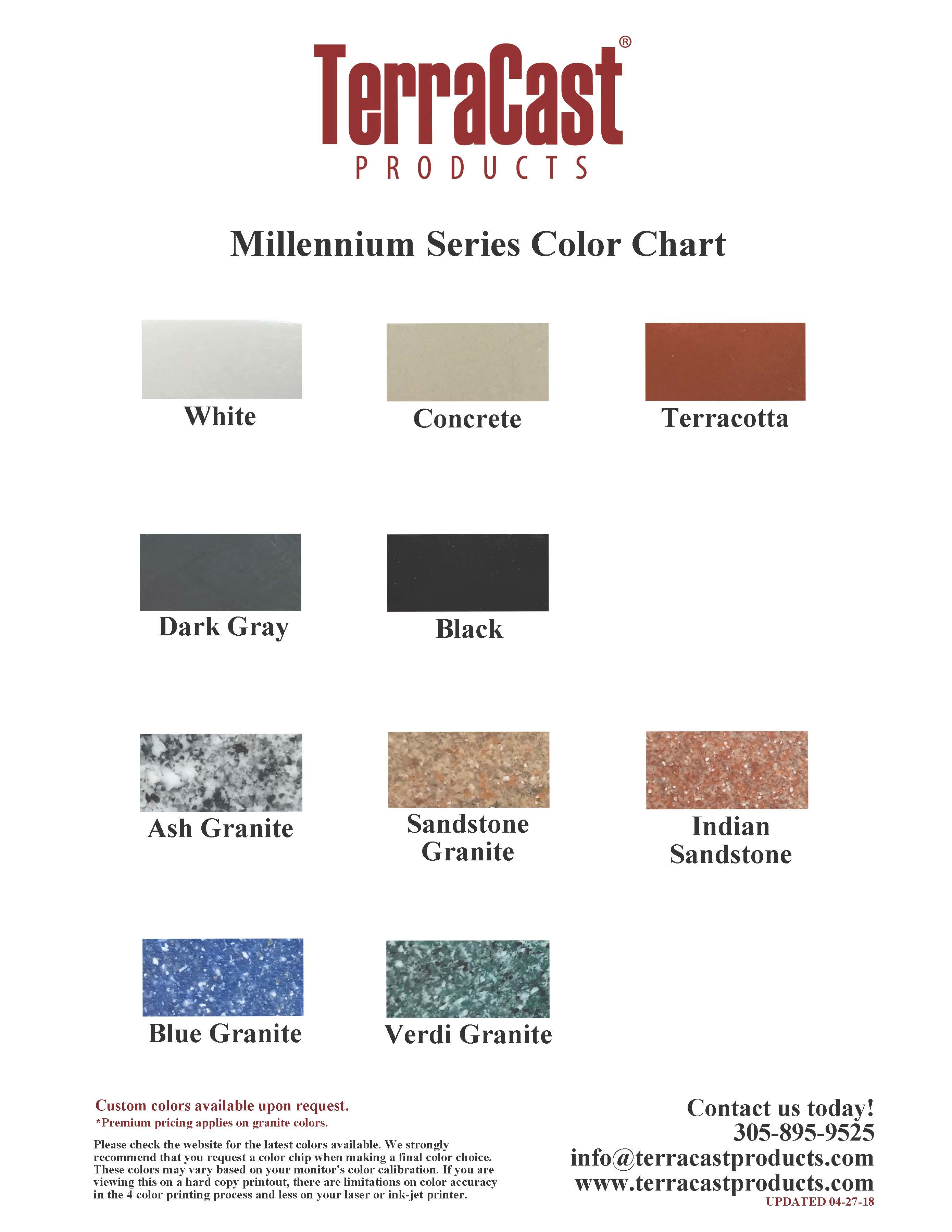 M COLOR CHART 2018-4-27 - TerraCast Products